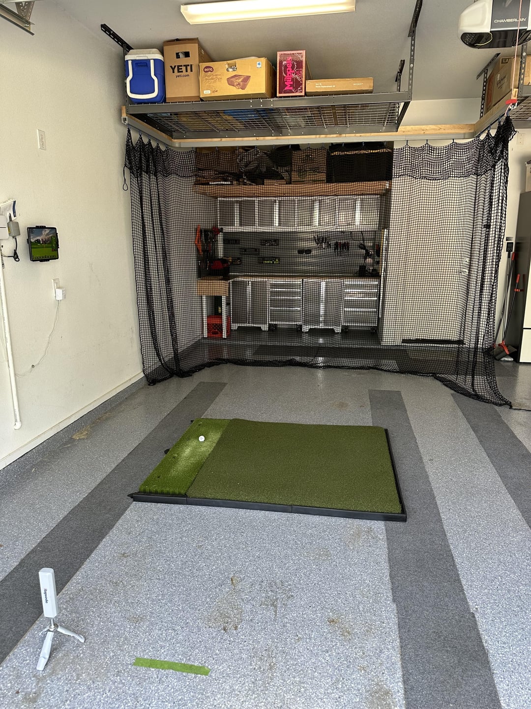 My Retractable Garage Net Using Rockler ceiling track - FOGOLF - FOLLOW ...