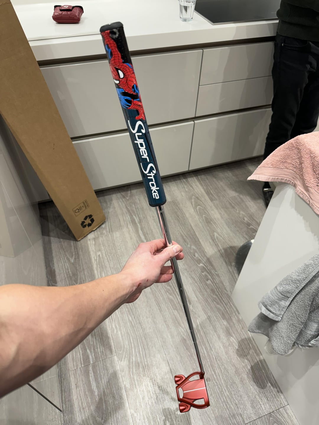 Put a new grip on my putter for the first time, nearly got in trouble ...