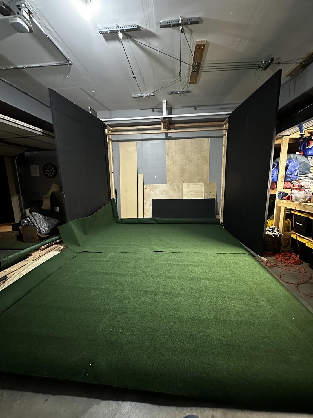 I built a murphy-bed style fold up sim in my garage - FOGOLF - FOLLOW GOLF